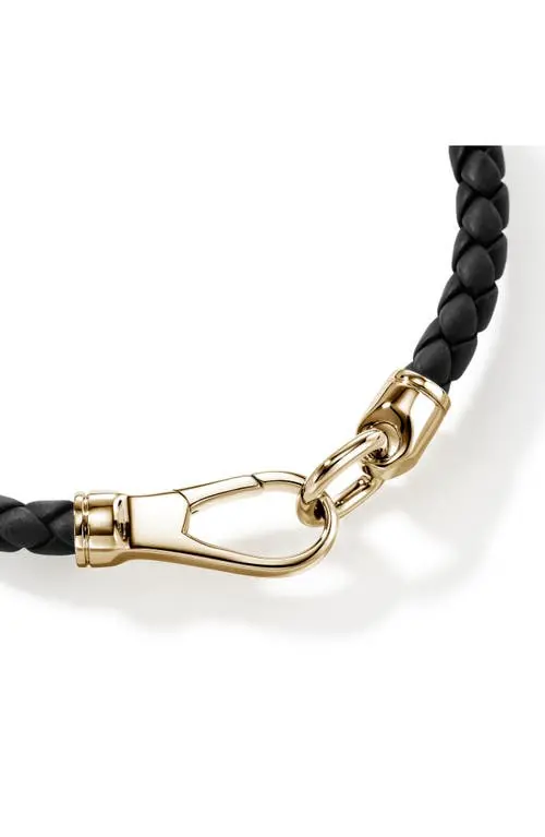 John Hardy Leather Bracelet With Gold Clasp - Gold/ Black