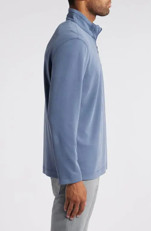 Johnston & Murphy Vintage Wash Quarter-zip Top - Blue
