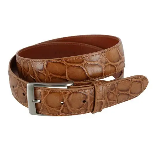 Trafalgar Toby Mock Turtle Embossed Italian Leather 35mm Belt - Taupe