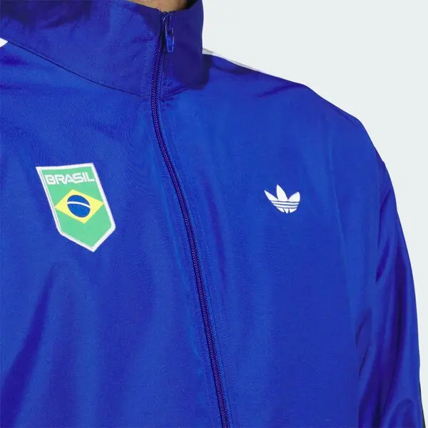 Adidas Brazil Power Of Three Track Jacket In Royal Blue - 30% Off 