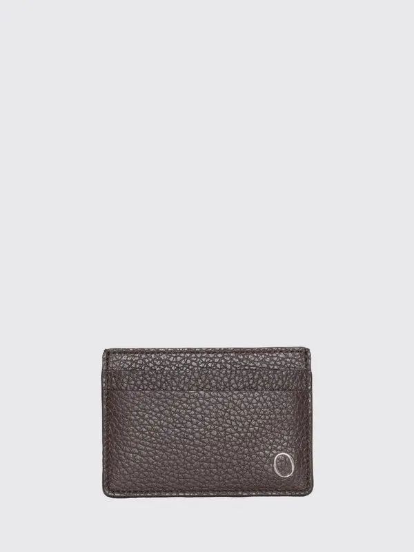 Orciani Micron Hammered Leather Credit Card Holder - Brown