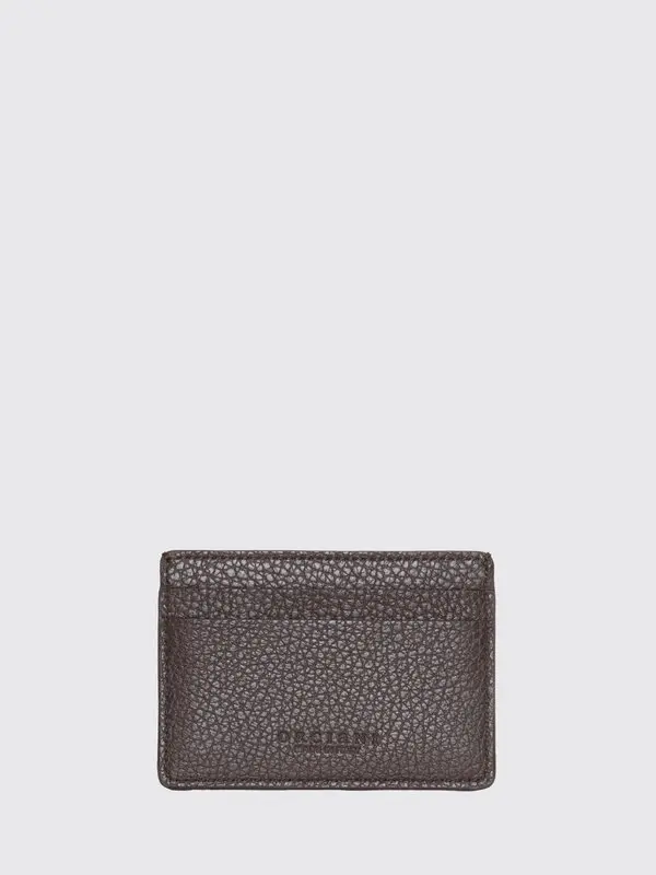 Orciani Micron Hammered Leather Credit Card Holder - Brown