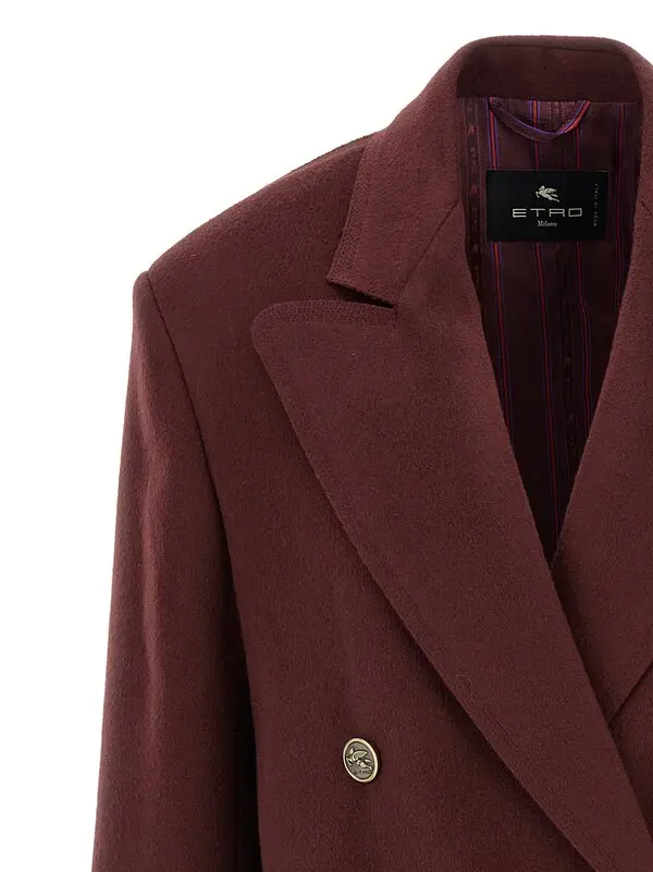 ジャケット ETRO Double-breasted blazer Bordeaux WRAA005499TU2G9 Buy Etro Double-breasted Blazer - Bordeaux At 41% Off