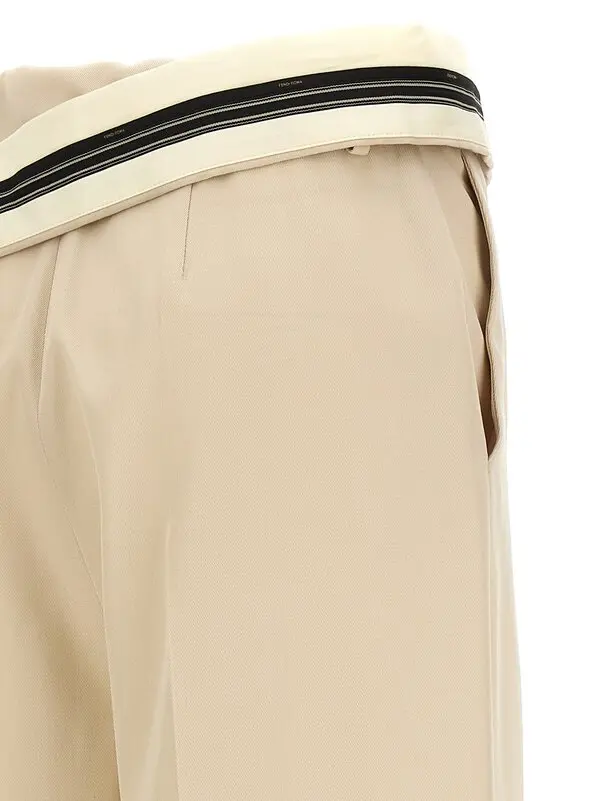 Fendi Roma Gabardine Trousers - Beige