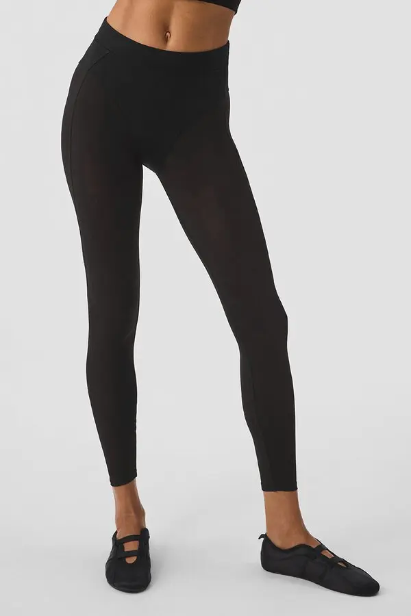 Alo Yoga Airlift Mesh High-Waist 7/8 Tempo Legging - Black