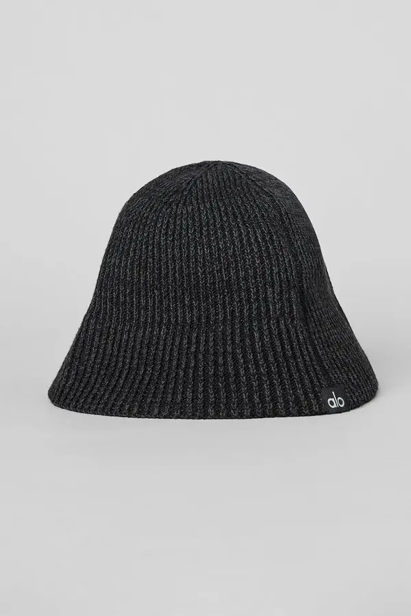 Alo Yoga Denim Knit Cloche - Black/anthracite