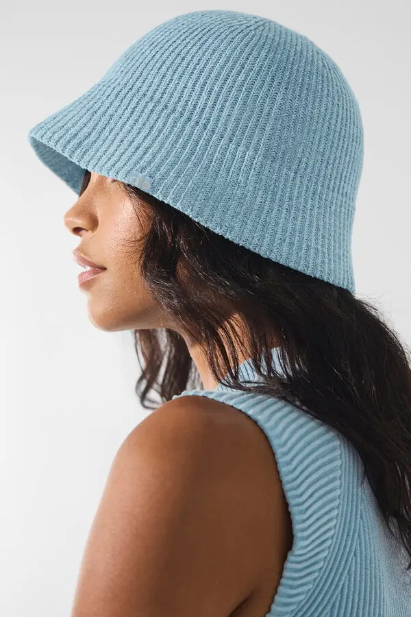 Alo Yoga Denim Knit Cloche Black/Anthracite. NWT, Alo Denim Knit Cloche (One Size) - Steel Grey  main image 4