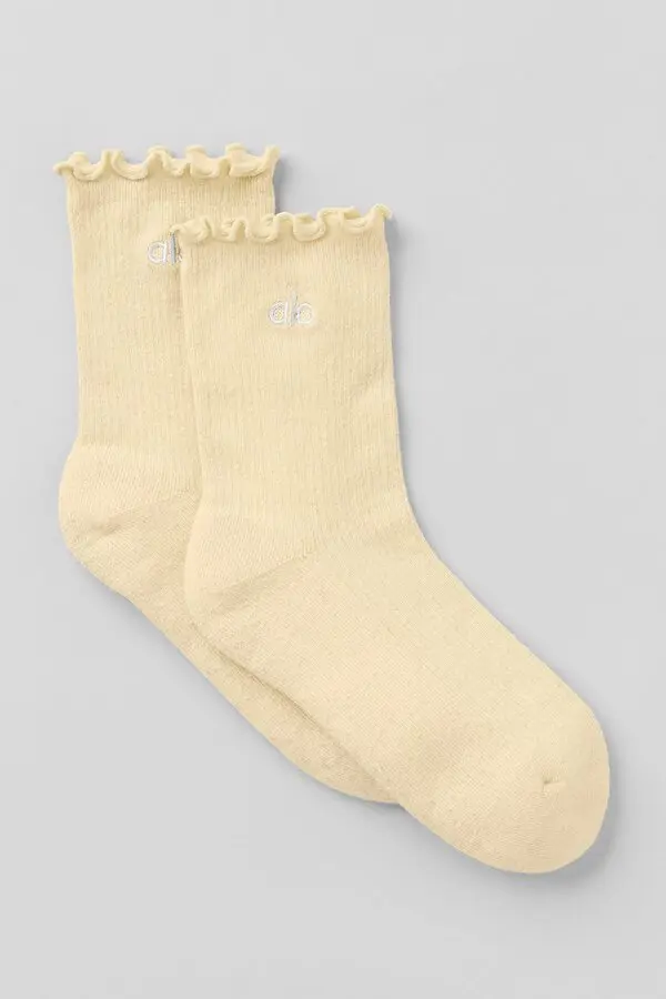 Alo Yoga Lettuce Edge Socks - Candlelight Yellow