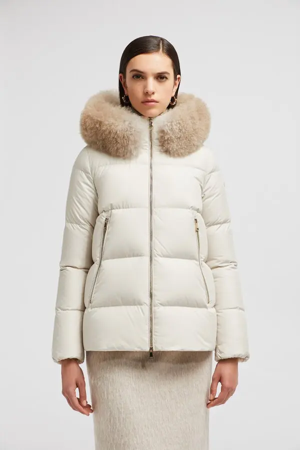 Moncler Laichefur Hooded Down Jacket - White | Editorialist