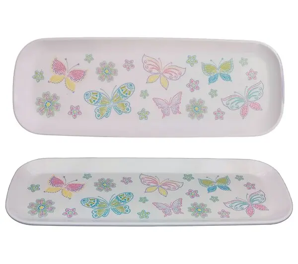 TEMP-TATIONS Seasonal Set Of 2 Melamine Serving Trays - One-color