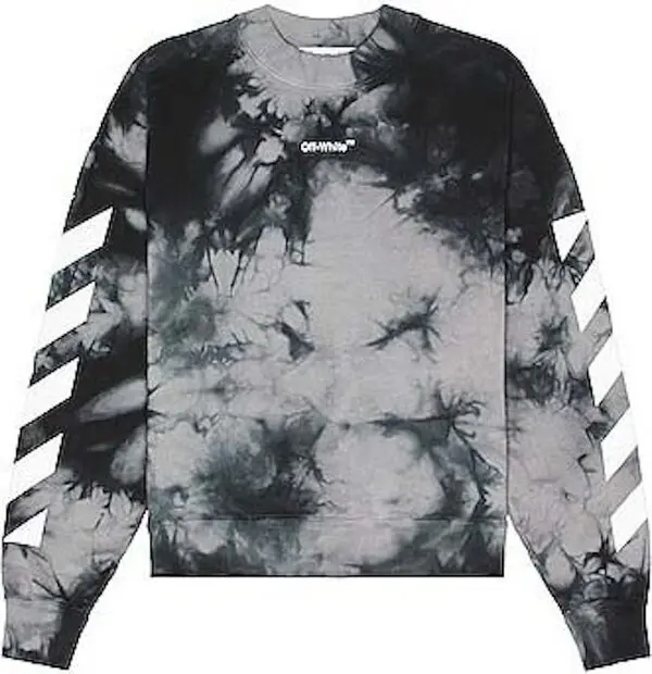 Off-White Diag Arrow Tie Dye Skate Crewneck Sweatshirt - Grey