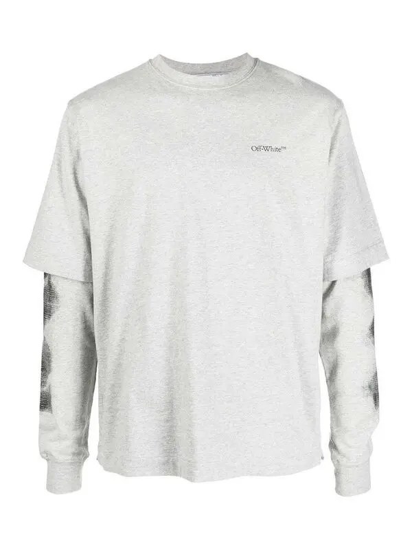 Off-White Jumbo Arrow Double Long Sleeve T-shirt - Grey