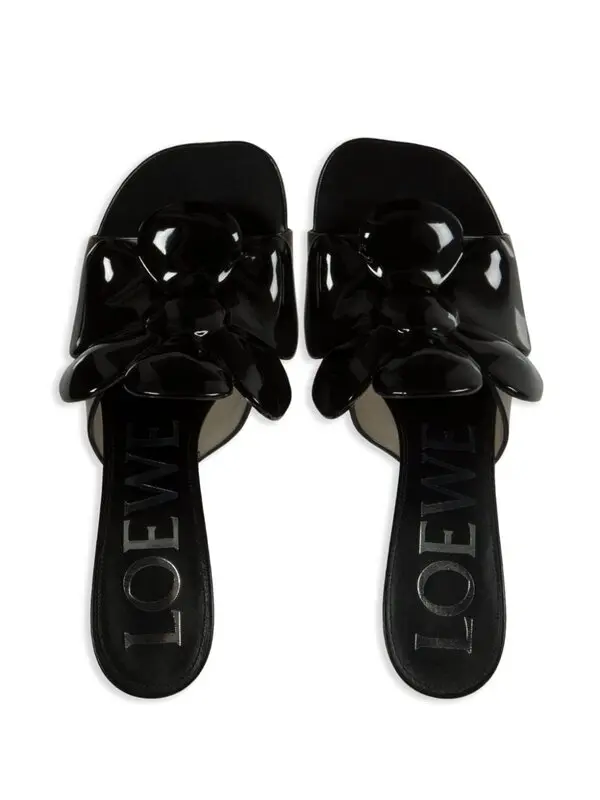 Loewe 90mm Petal Flower Sandals - Black