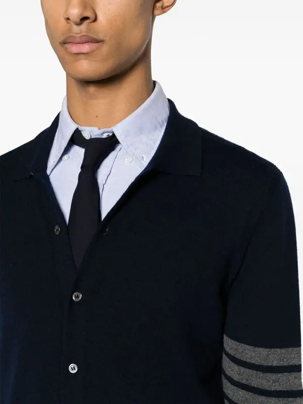 Thom Browne 4-bar Stripe Cashmere Cardigan - Blue