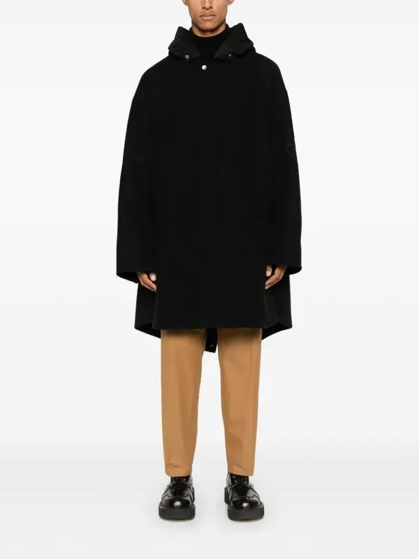 JIL SANDER Logo-jacquard Virgin Wool Coat
