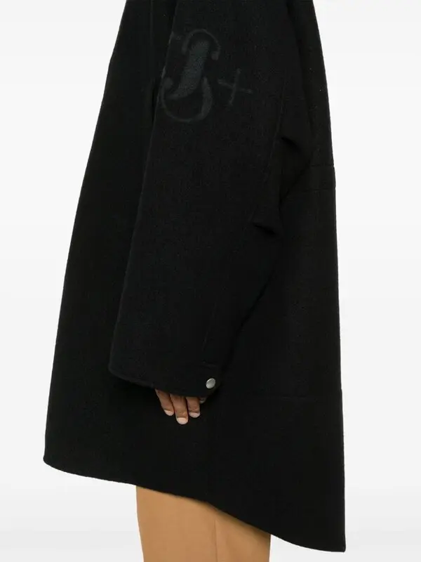 JIL SANDER Logo-jacquard Virgin Wool Coat