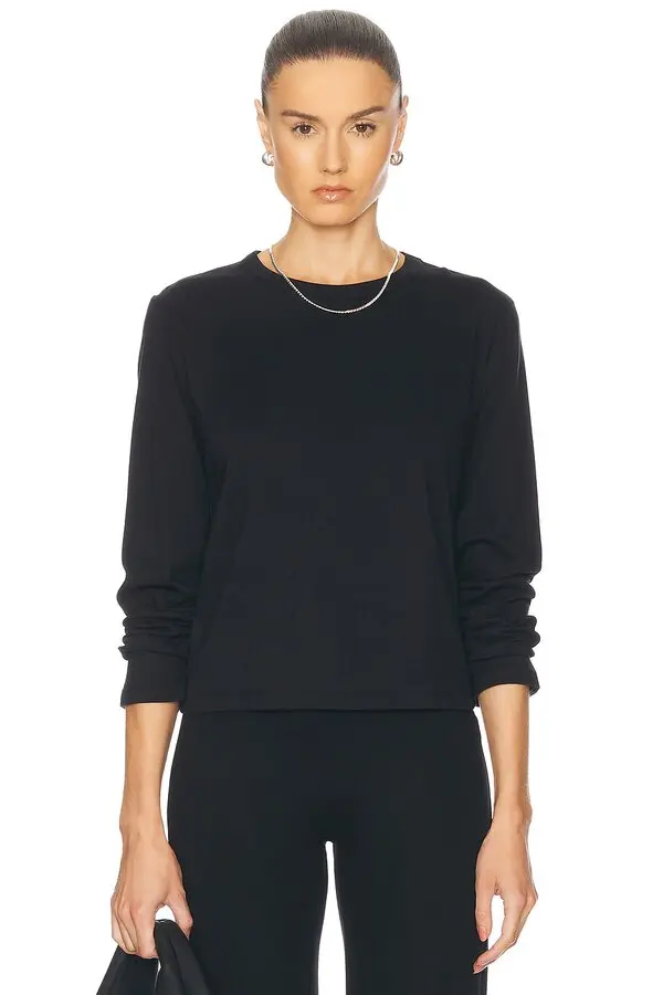LESET Margo Long Sleeve Top - Black