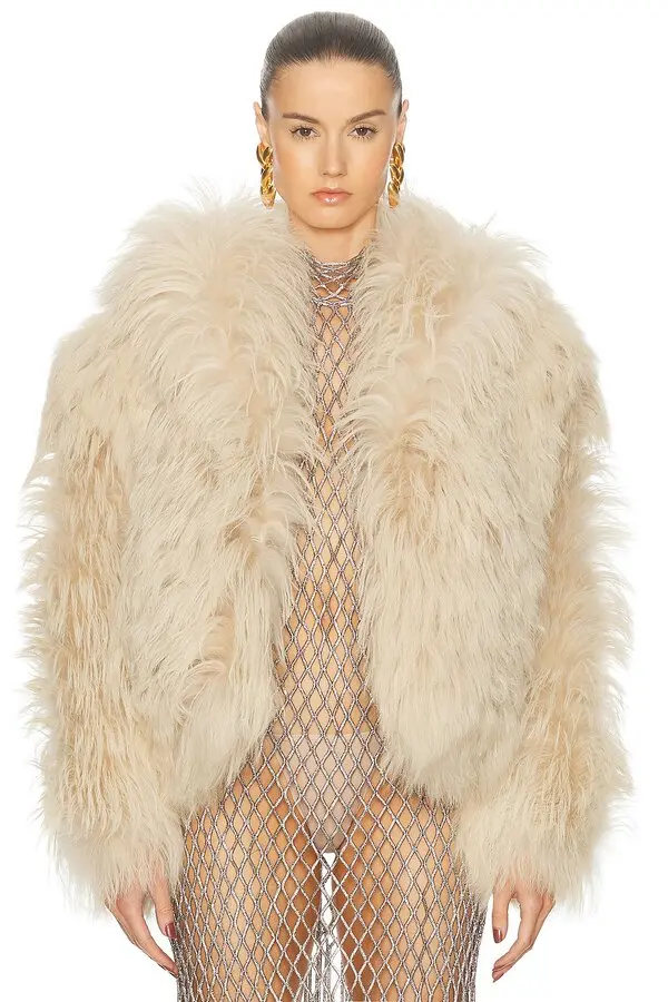 TOM FORD Kidassia Fur Jacket - Canvas White