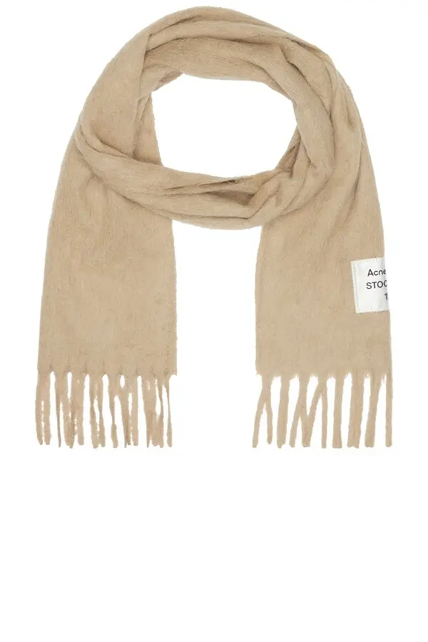 Acne Studios Viper Scarf In Beige - Camel Beige