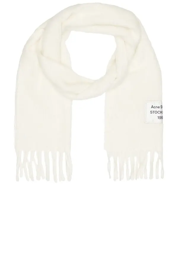 Acne Studios Viper Scarf In Beige - White