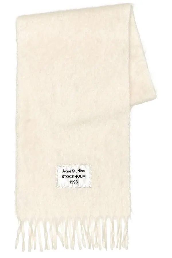 Acne Studios Viper Scarf In Beige - White
