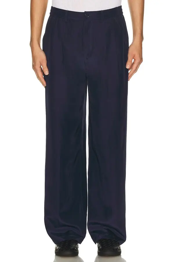 Simkhai Clyde Cinch Waist Pleated Trouser - Midnight