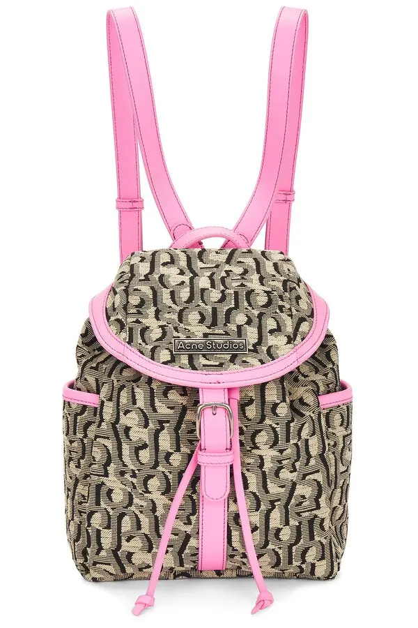 Acne Studios Mini Monogram Backpack - Beige & Pink