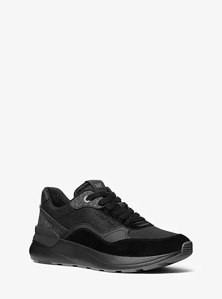 Michael Kors Trevor Mixed-media Trainer - Black