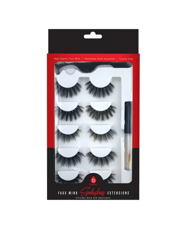 PURSONIC Faux Mink Style False Eyelashes Extensions - Black