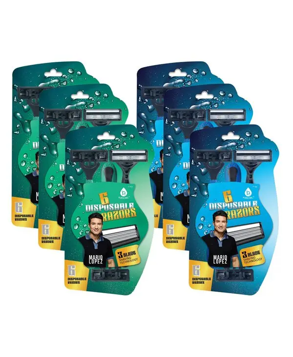 PURSONIC Mario Lopez 36 Disposable Razors Bundle - Blue