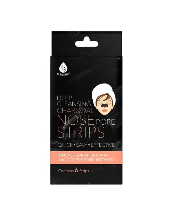 PURSONIC 6 Pack Deep Cleansing Charcoal Nose Pore Strip - Black