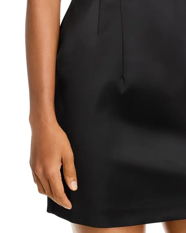 French Connection Strapless Satin Dress - Black