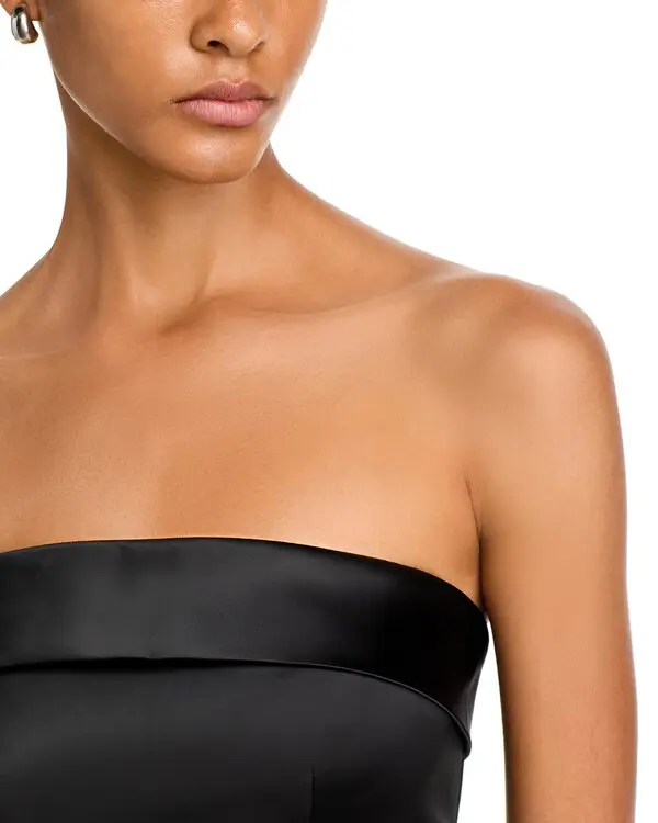French Connection Strapless Satin Dress - Black