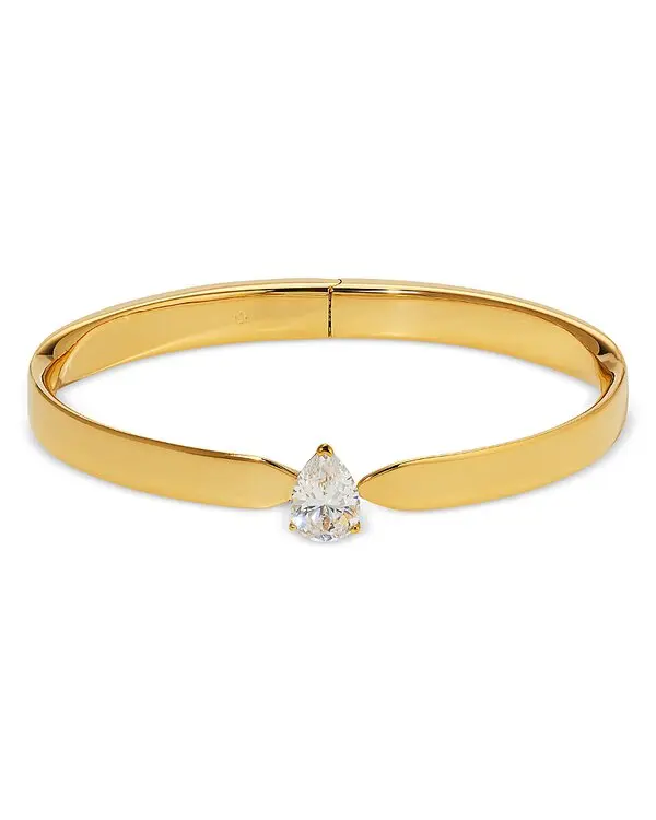 Nadri Pear Solitaire Bangle Bracelet - Gold