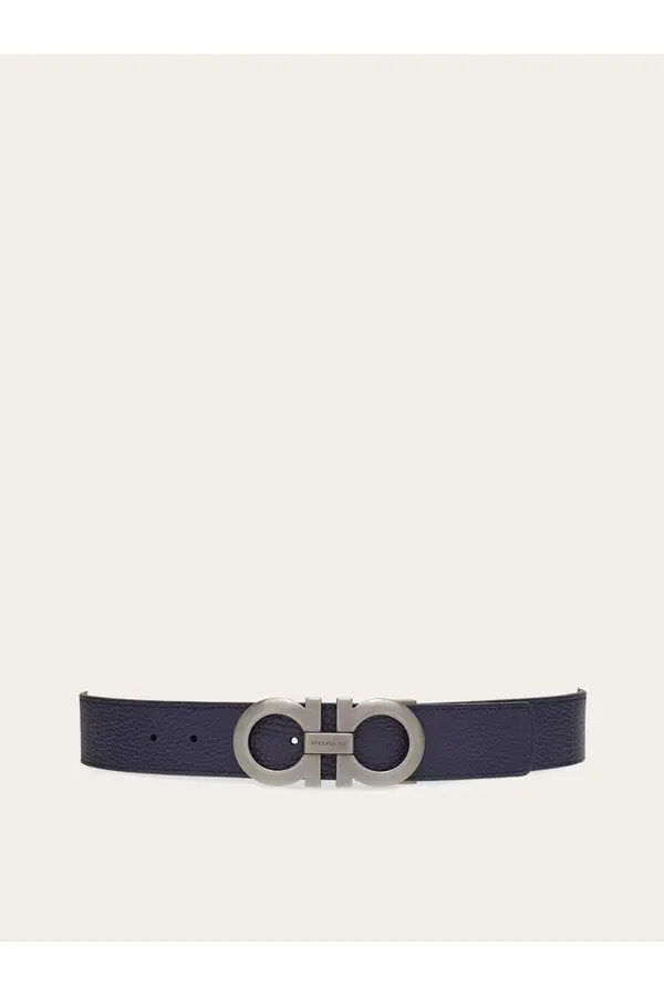 FERRAGAMO Reversible And Adjustable Gancini Belt - Black