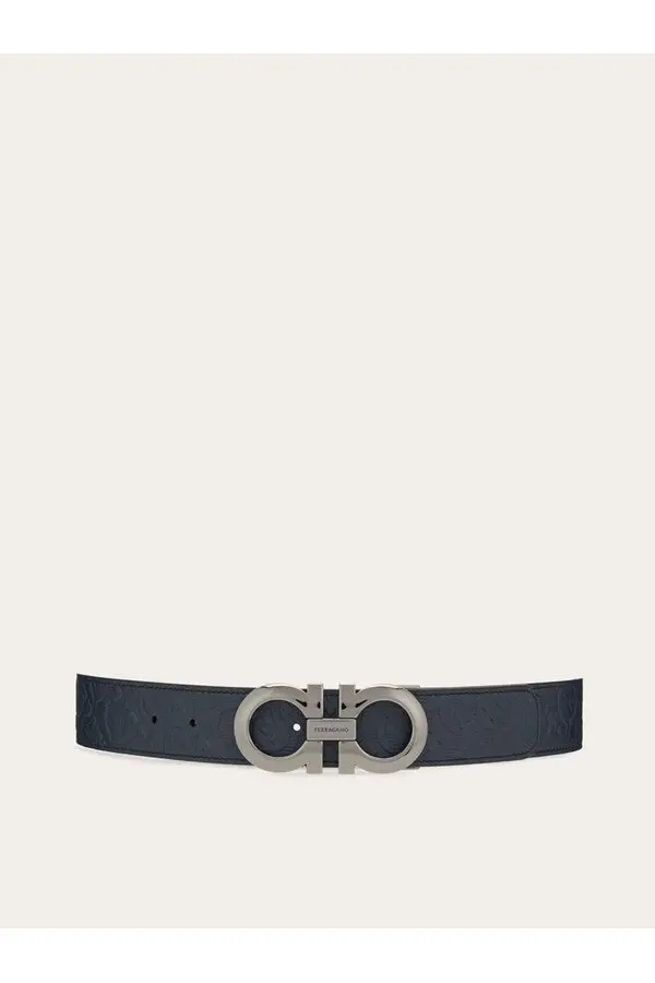 FERRAGAMO Reversible Gancini Belt - Black