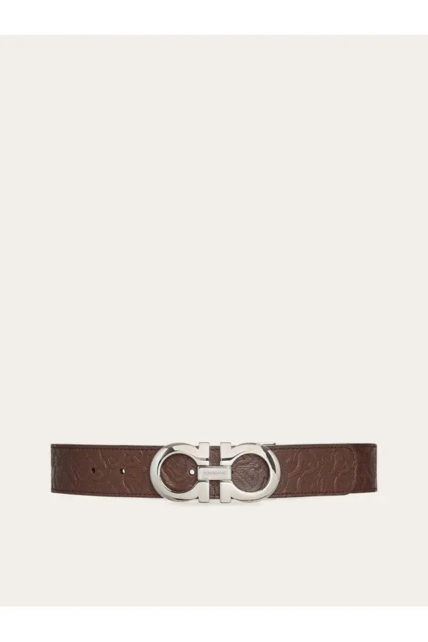 FERRAGAMO Reversible And Adjustable Gancini Belt - Red