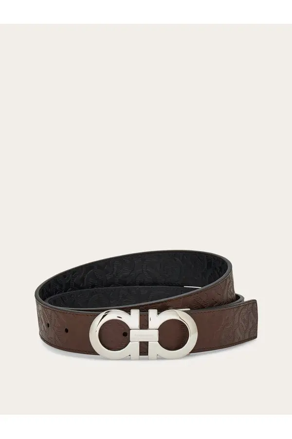FERRAGAMO Reversible Gancini Belt - Red