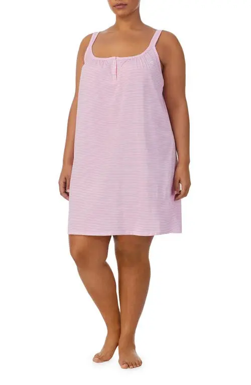 Ralph Lauren Double Strap Nightgown - Pink Stripe