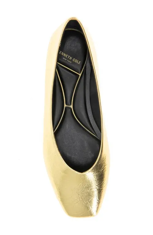 KENNETH COLE Johanna Square Toe Flat - Gold