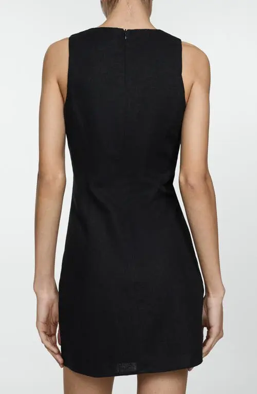 black dress mango MANGO XCREPO 17037806-99 MANGO WOMEN DRESS FULL LENGTH main image 1