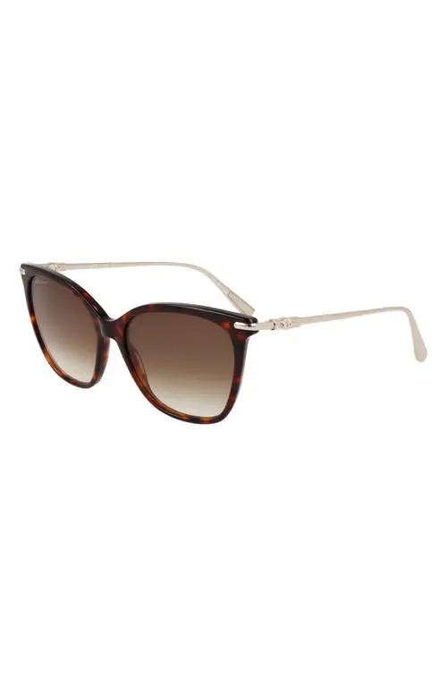 Longchamp Roseau Rectangular Sunglasses - Dark Havana