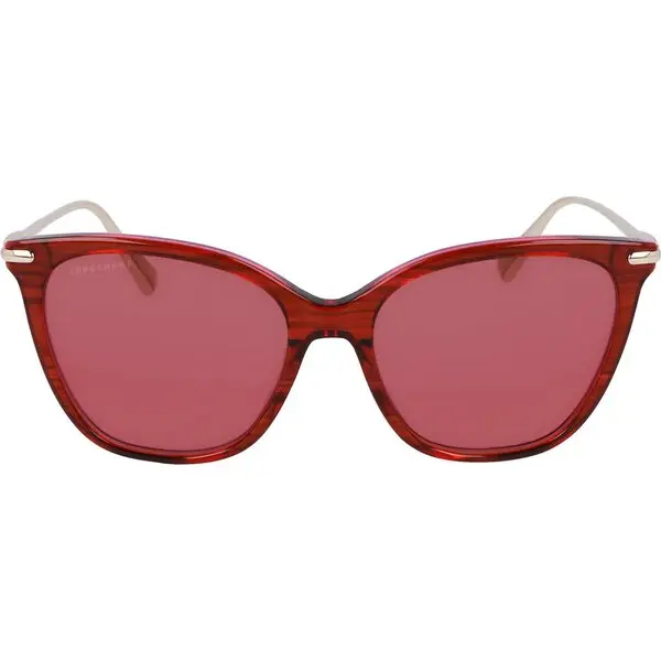 Longchamp Roseau Rectangular Sunglasses - Striped Red