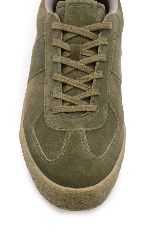 ALLSAINTS Jaimee Low Top Suede Sneakers - Khaki Green/gum