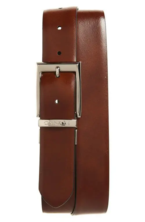 Canali Reversible Leather Belt - Black