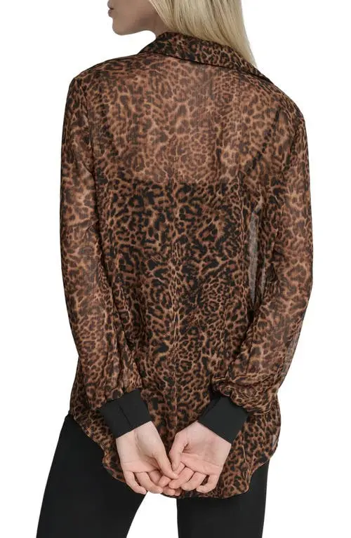 Dkny Floral Print Long Sleeve Shirt - Compact Cheetah