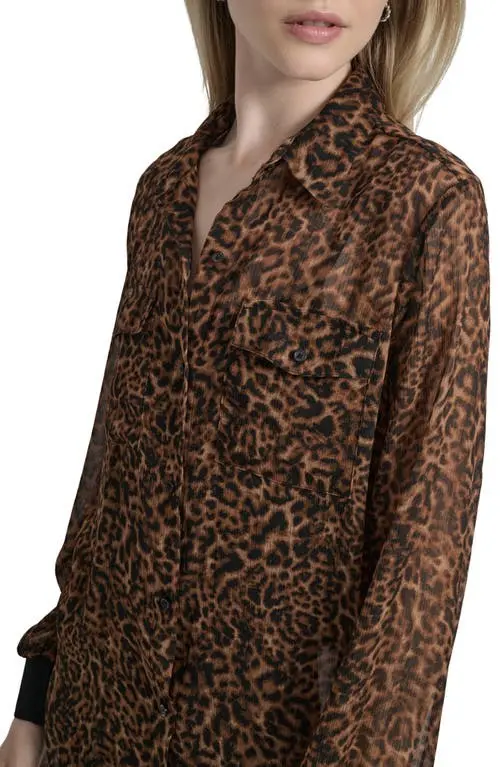 Dkny Floral Print Long Sleeve Shirt - Compact Cheetah