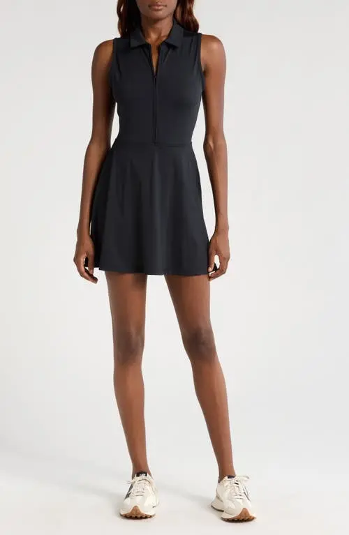 Travis Mathew Move Half-zip Sleeveless Dress - Black