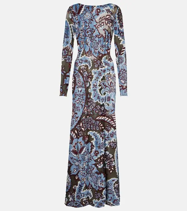 Etro Paisley Crêpe Jersey Maxi Dress