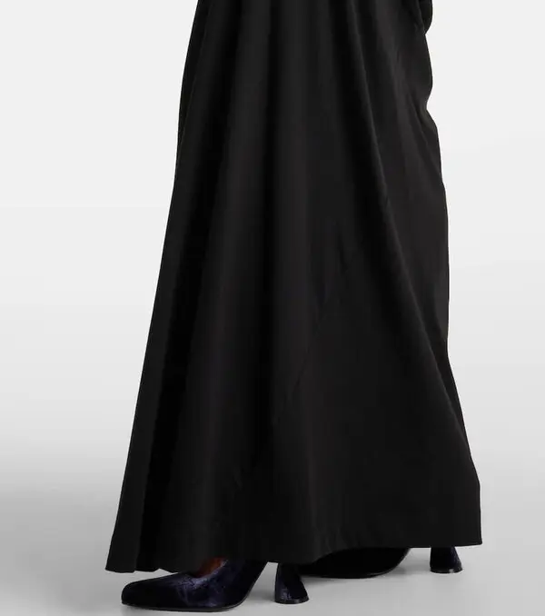 Dries Van Noten Draped Cotton Jersey Maxi Skirt